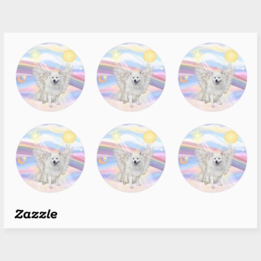 American Eskimo Spitz Classic Round Sticker | Zazzle