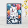 American Eskimo with Balloons Birthday Card | Zazzle
