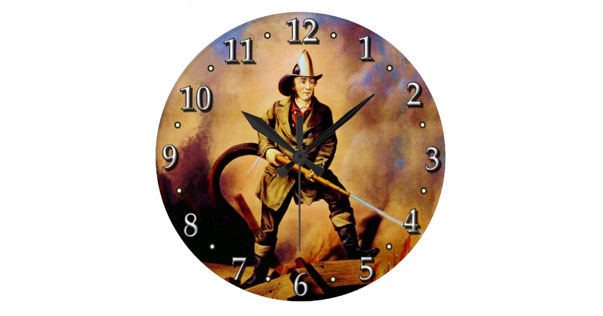 American Firefighter Style 1 Clock | Zazzle.com