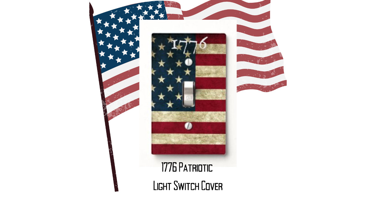 American Flag 1776 Patriotic Light Switch Cover | Zazzle