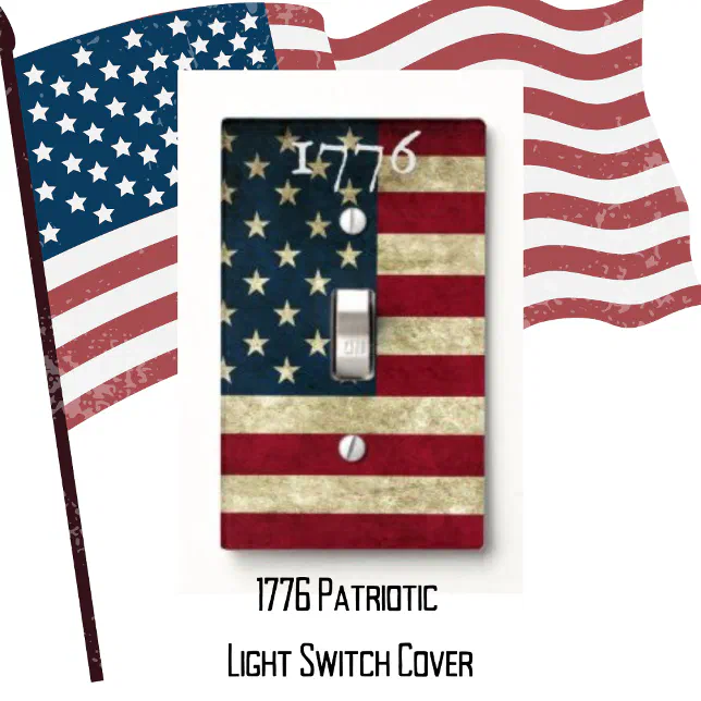 American Flag 1776 Patriotic Light Switch Cover | Zazzle
