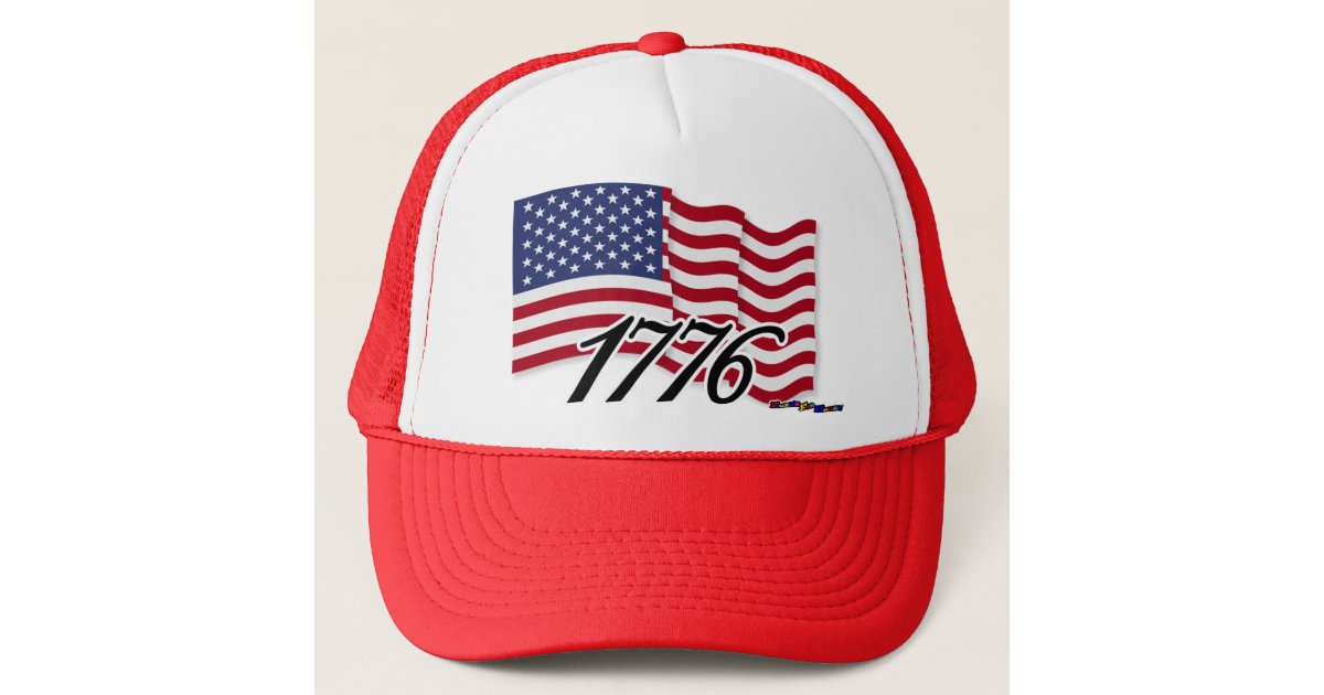 American Flag - 1776 Trucker Hat | Zazzle