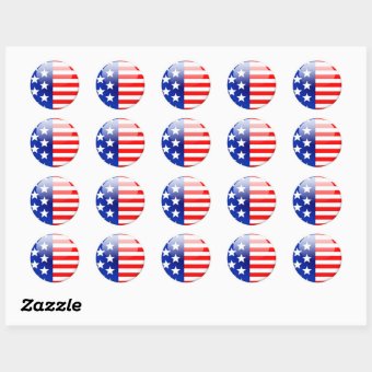 American Flag 2.0 Classic Round Sticker | Zazzle