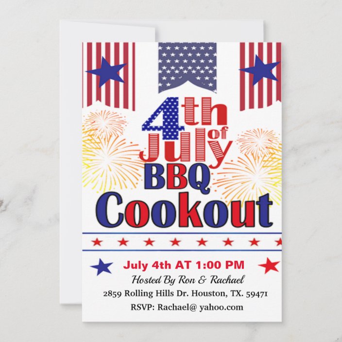 American Flag 4th Of July Cookout Barbecue Invitation | Zazzle.com