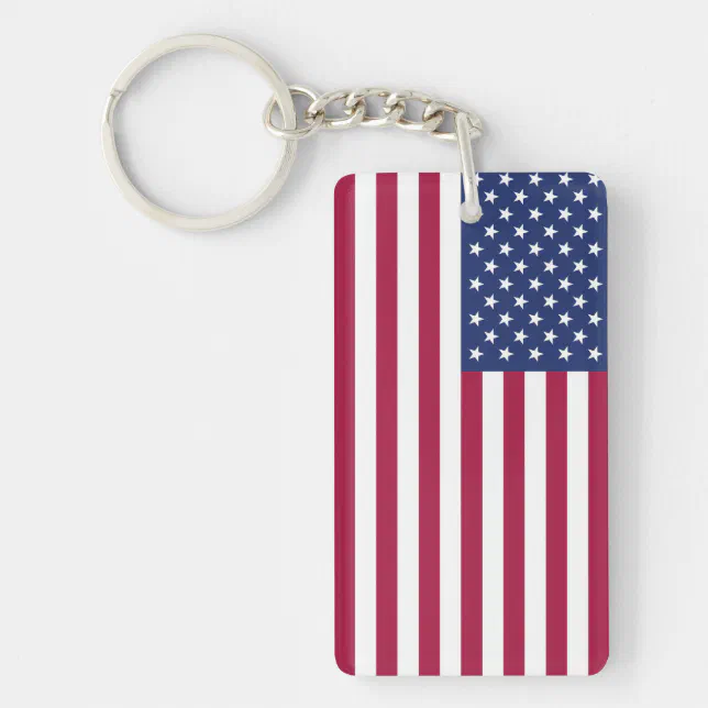 American Flag Acrylic Keychain (Double Sided) | Zazzle
