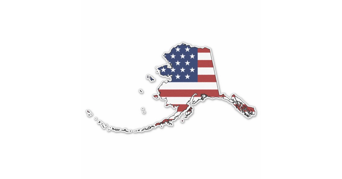 American Flag Alaska Sticker | Zazzle
