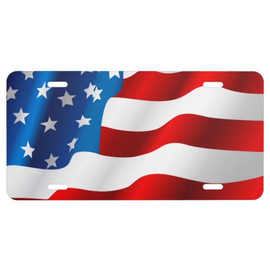 American Flag Aluminum License Plate | Zazzle.com