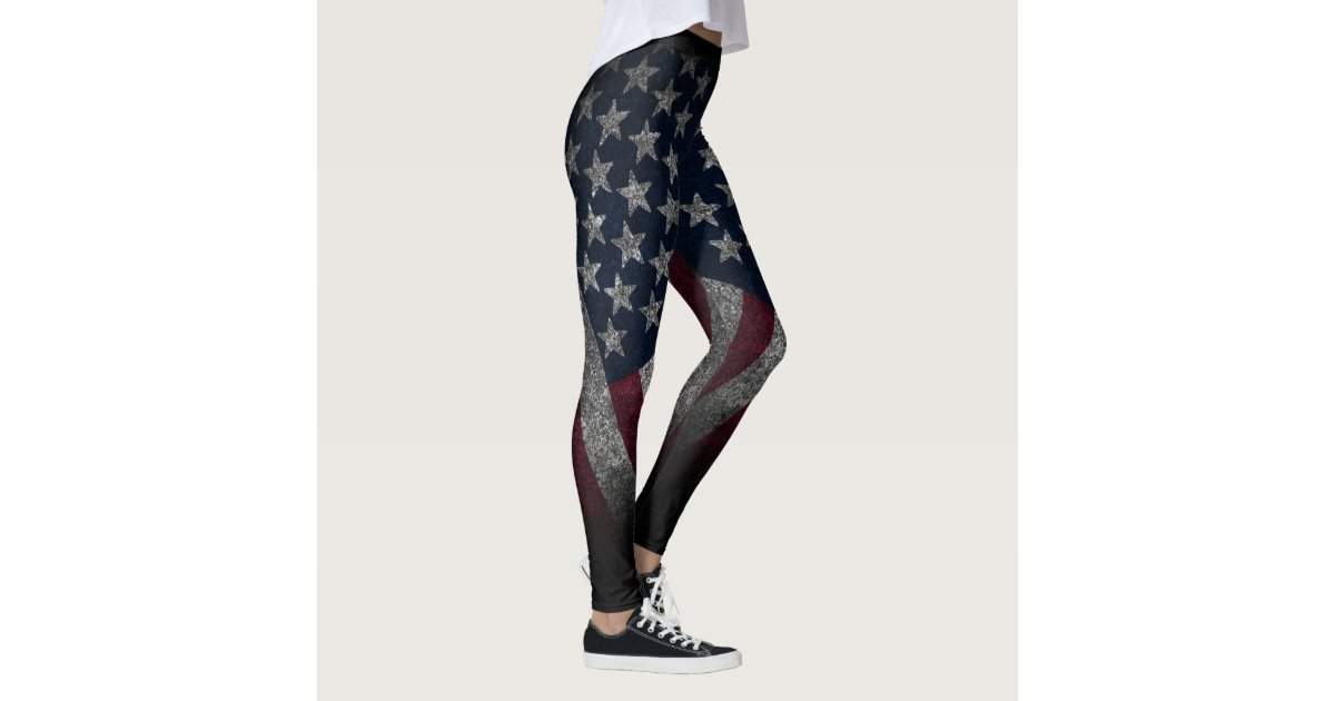 American Flag, America, Patriotic, Old Glory, Yoga Leggings | Zazzle