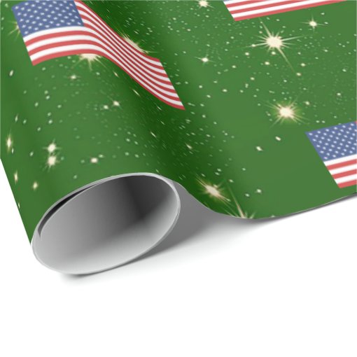 American Flag America USA Patriotic Christmas Wrapping Paper | Zazzle