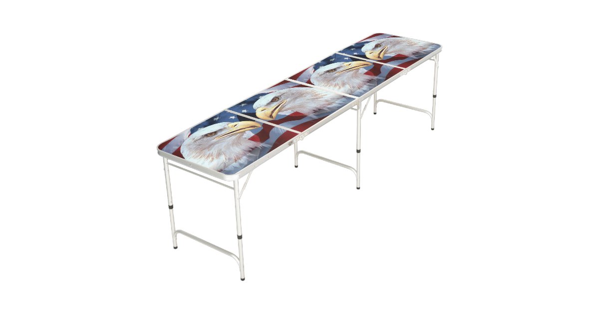 American Flag and Bald Eagle Beer Pong Table | Zazzle
