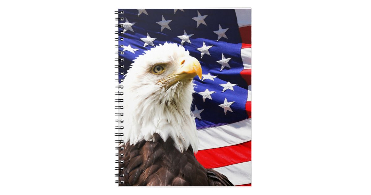 American Flag and Bald Eagle Notebook | Zazzle