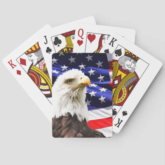 American Flag and Bald Eagle Poker Cards | Zazzle