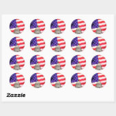 American Flag And Capitol Building Classic Round Sticker | Zazzle