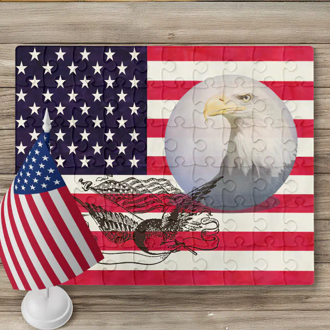 American Flag And Eagle Jigsaw Puzzle | Zazzle