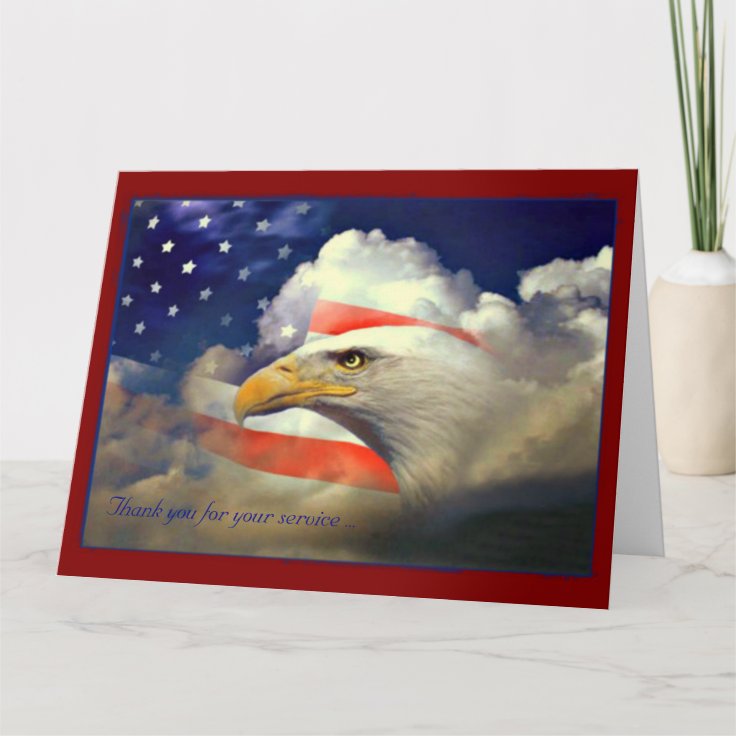 American Flag and Eagle Veterans Day Card | Zazzle