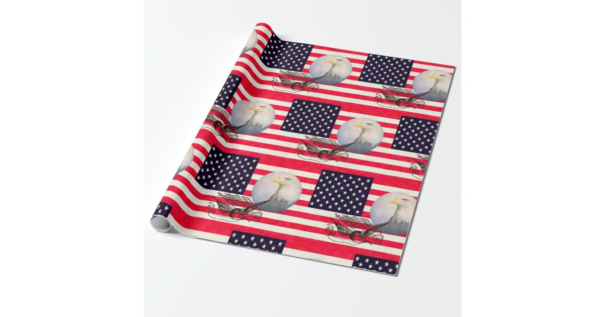 American Flag And Eagle Wrapping Paper | Zazzle