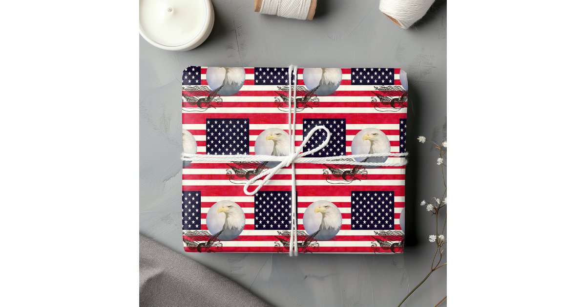 American Flag And Eagle Wrapping Paper | Zazzle