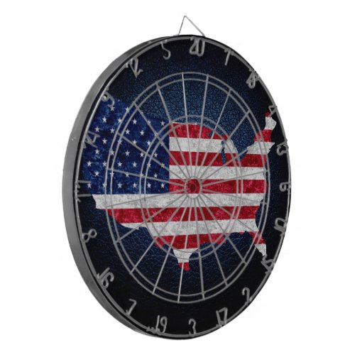 American Flag and Map Dart Board | Zazzle