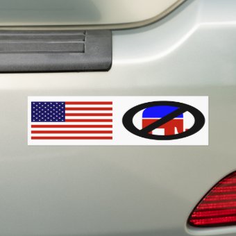 American Flag Anti-Republican bumper sticker | Zazzle