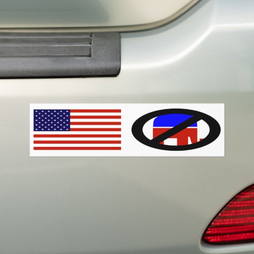 American Flag Anti-Republican bumper sticker | Zazzle