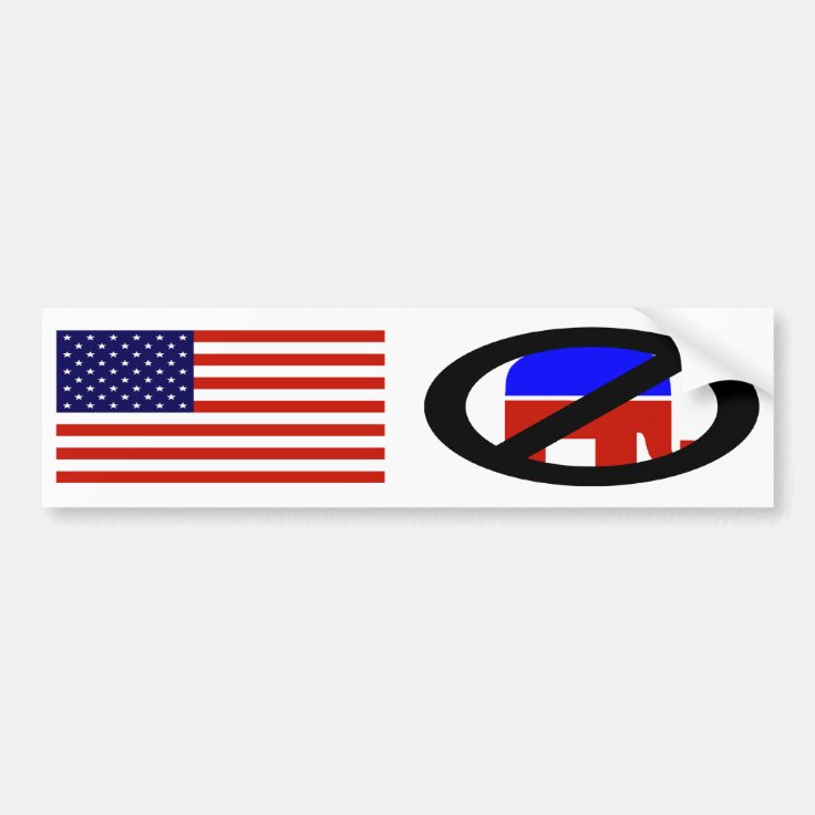 American Flag Anti-Republican bumper sticker | Zazzle