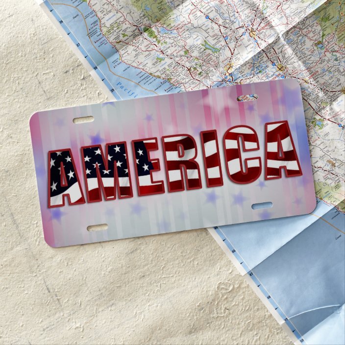 American Flag Background License Plate | Zazzle.com