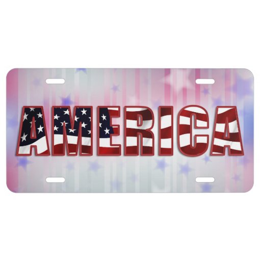 American Flag Background License Plate | Zazzle