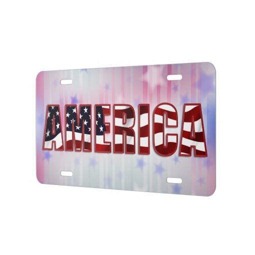 American Flag Background License Plate | Zazzle
