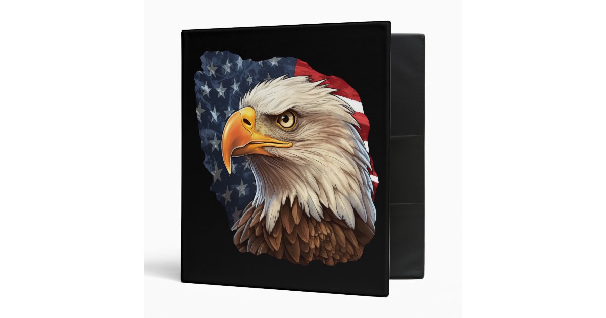 American Flag Bald Eagle 3 Ring Binder | Zazzle