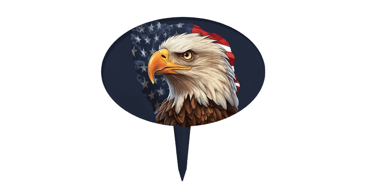 American Flag Bald Eagle Cake Topper | Zazzle
