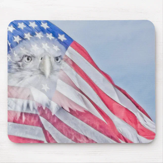 American Flag & Bald Eagle ~ Mouse Pad | Zazzle