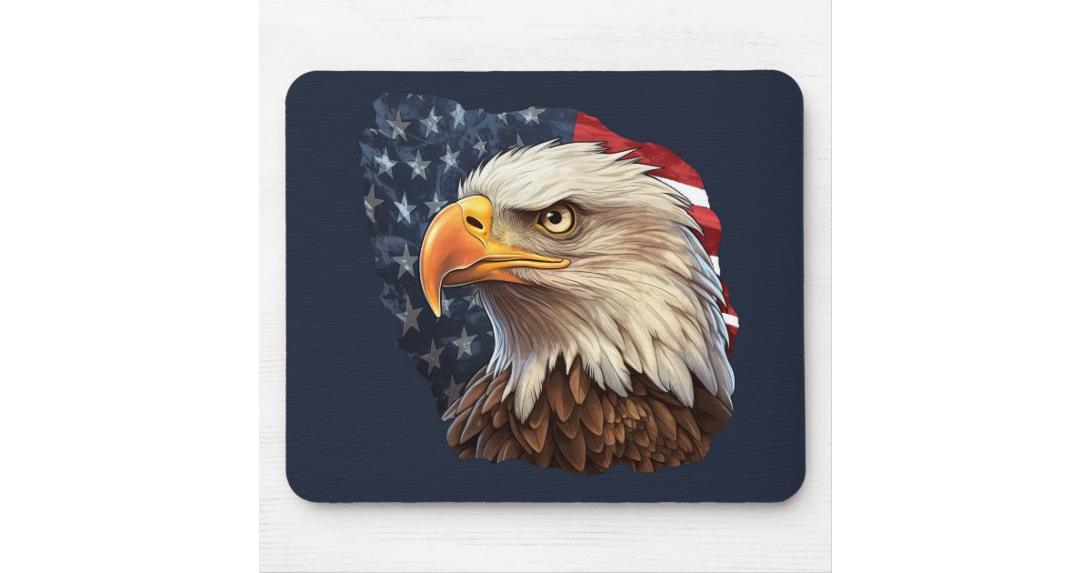 American Flag Bald Eagle Mouse Pad | Zazzle