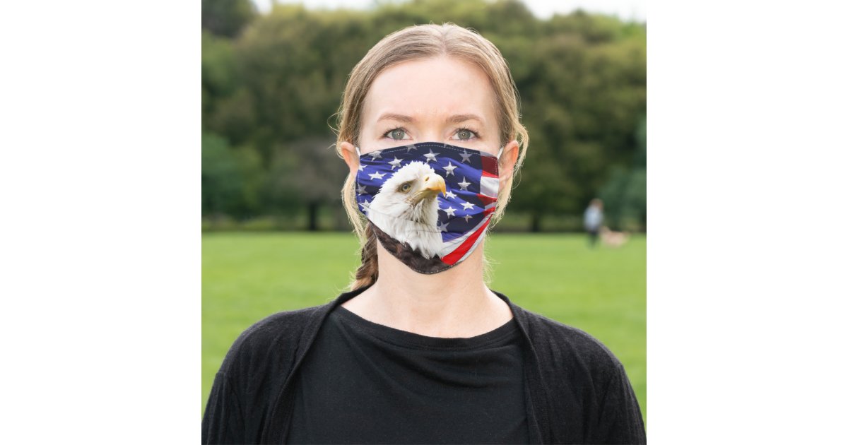 American flag Bald Eagle Patriotic Adult Cloth Face Mask | Zazzle