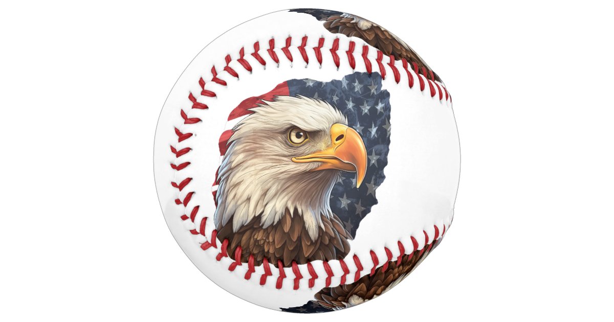 American Flag Bald Eagle Softball | Zazzle