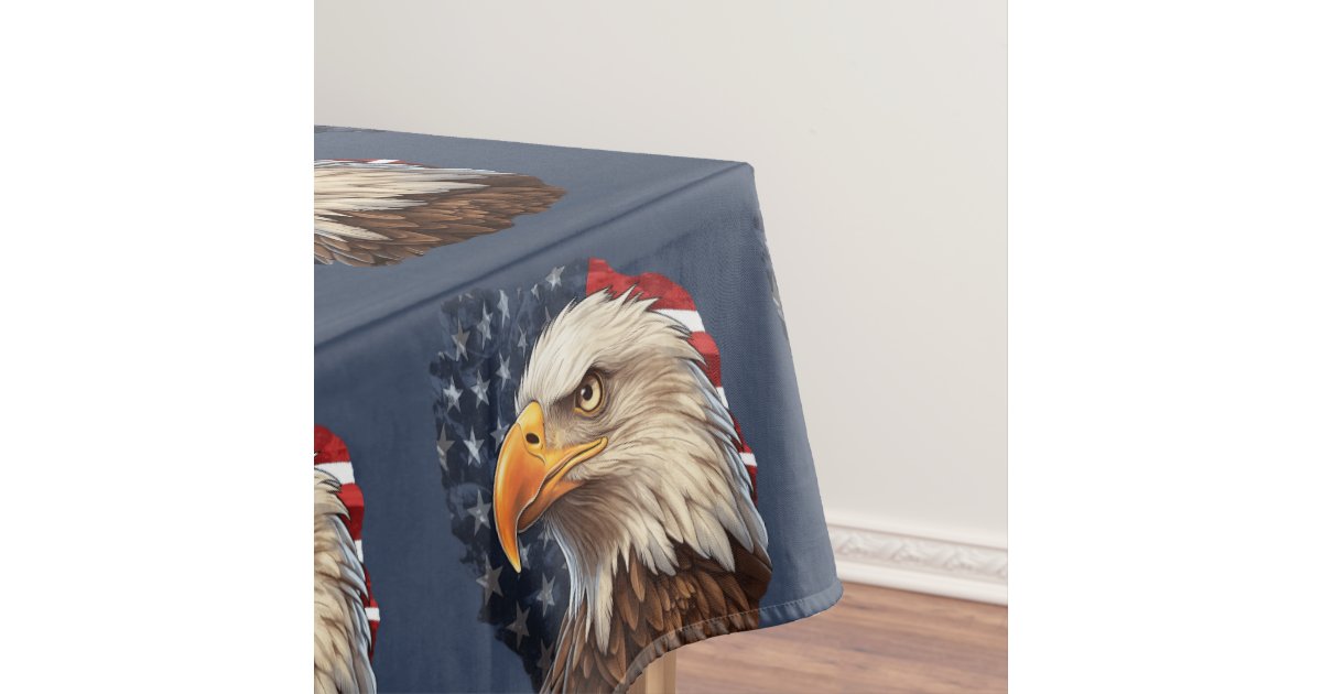 American Flag Bald Eagle Tablecloth | Zazzle