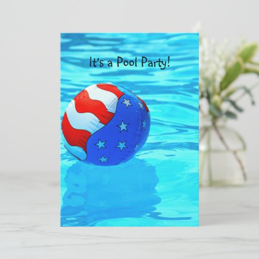 American Flag Ball Pool Party Invitation | Zazzle