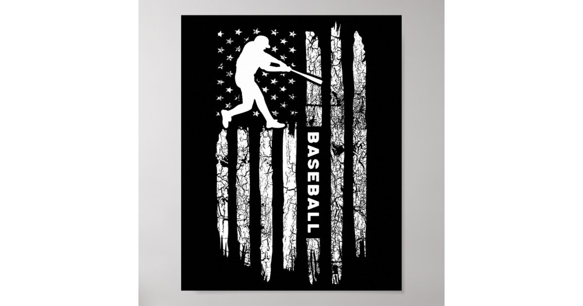 American Flag Baseball Apparel - Vintage Baseball Poster | Zazzle