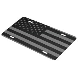 American Flag Black Gray License Plate | Zazzle