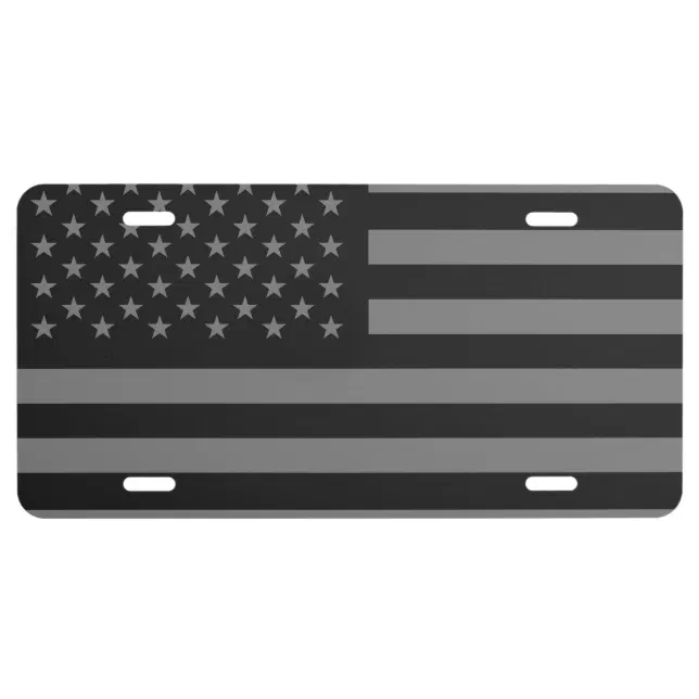American Flag Black Gray License Plate | Zazzle