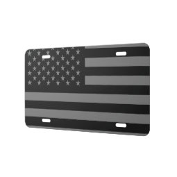 American Flag Black Gray License Plate | Zazzle