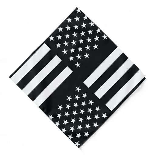 American Flag Black White Bandana | Zazzle