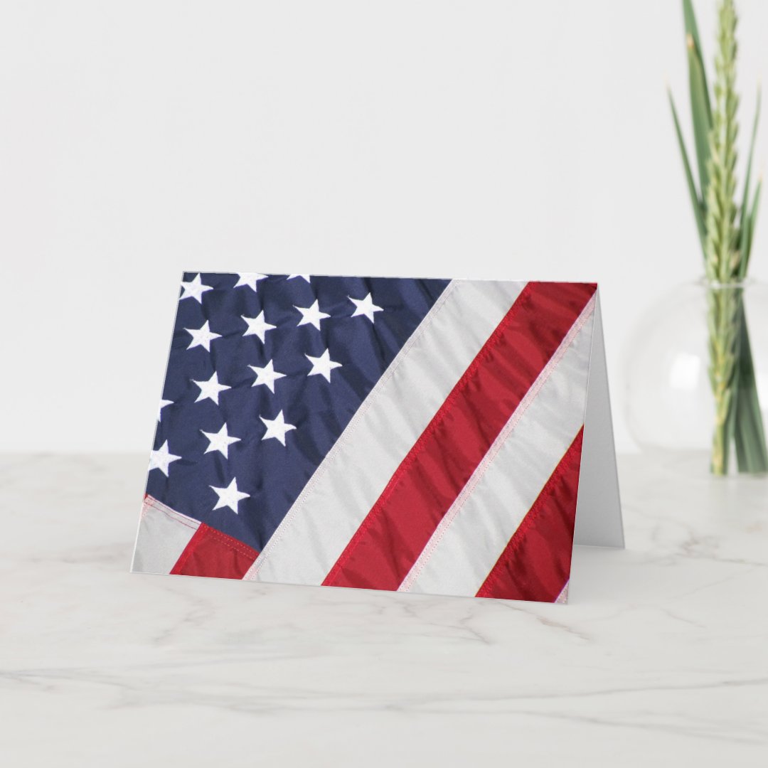 American Flag Blank Greeting Card | Zazzle