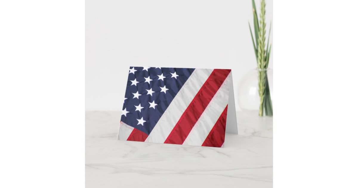 American Flag Blank Greeting Card | Zazzle
