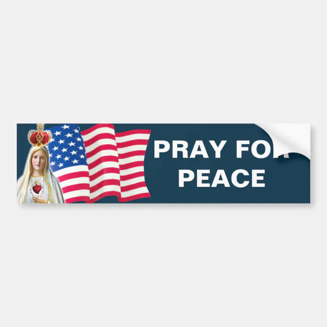 American Flag Blessed Virgin Mary Fatima Bumper Sticker | Zazzle