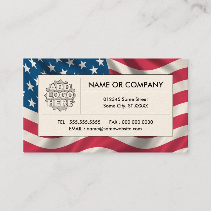 american flag business card | Zazzle