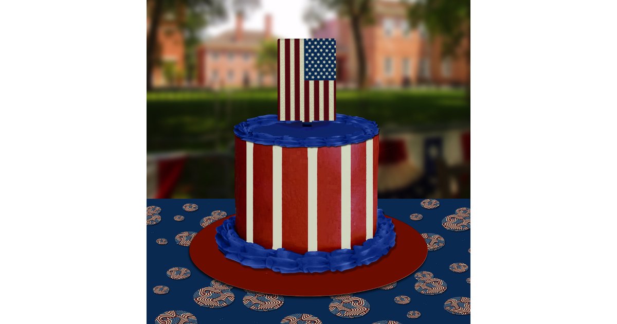 American Flag Cake Topper | Zazzle
