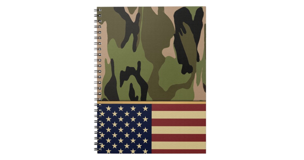 American Flag Camo Notebook | Zazzle