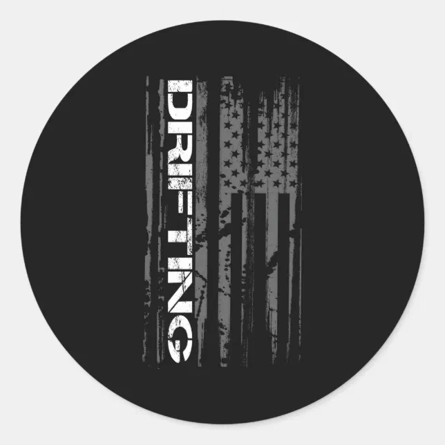 American Flag Car Racing Drifting Classic Round Sticker | Zazzle