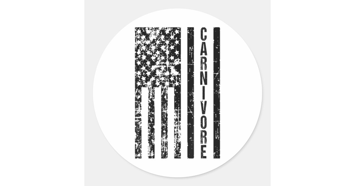 American Flag Carnivore Meat Eater Classic Round Sticker | Zazzle
