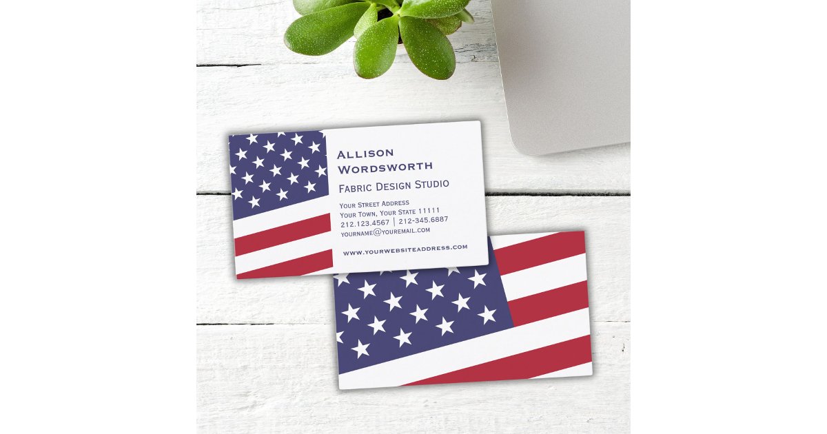 American Flag - Celebrate the USA Business Card | Zazzle